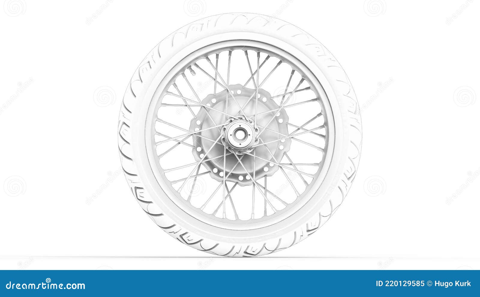 3D Rendering of a Motorcycle Wheel with Spokes Isolated on a White ...