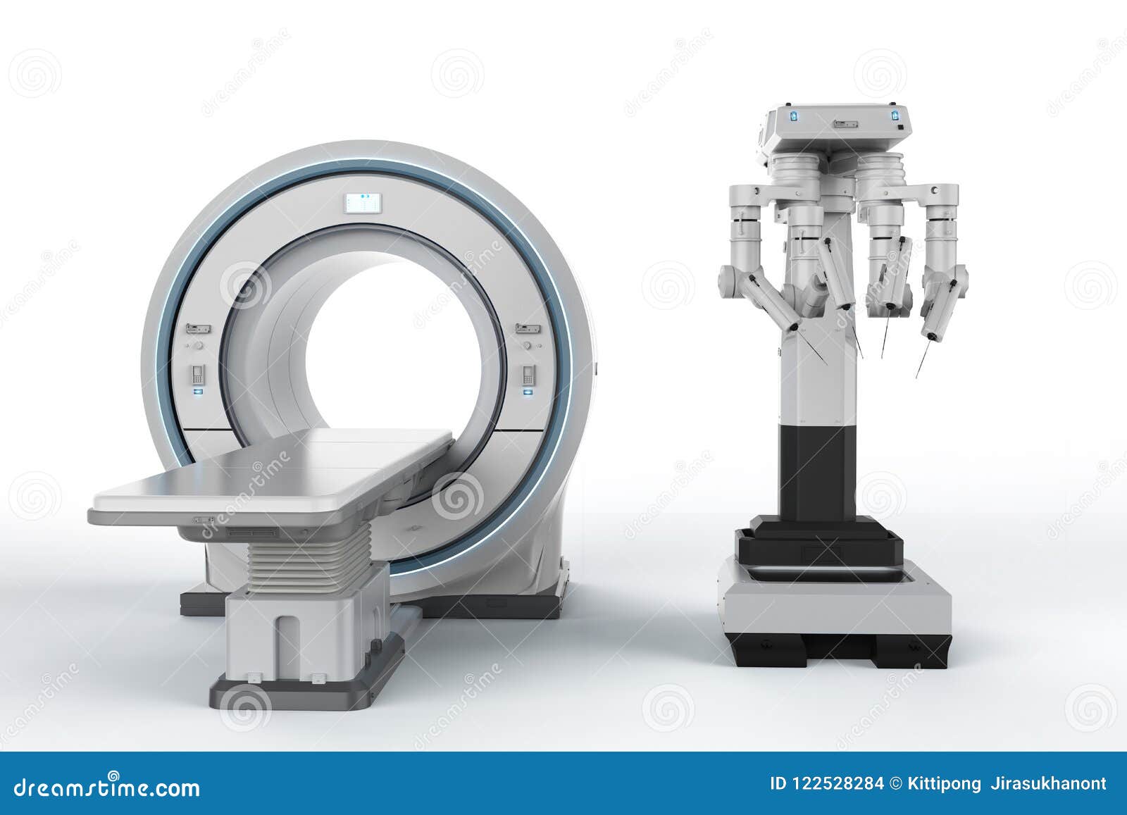 Mri Scan with Robot Surgery Stock Illustration - Illustration of robot ...