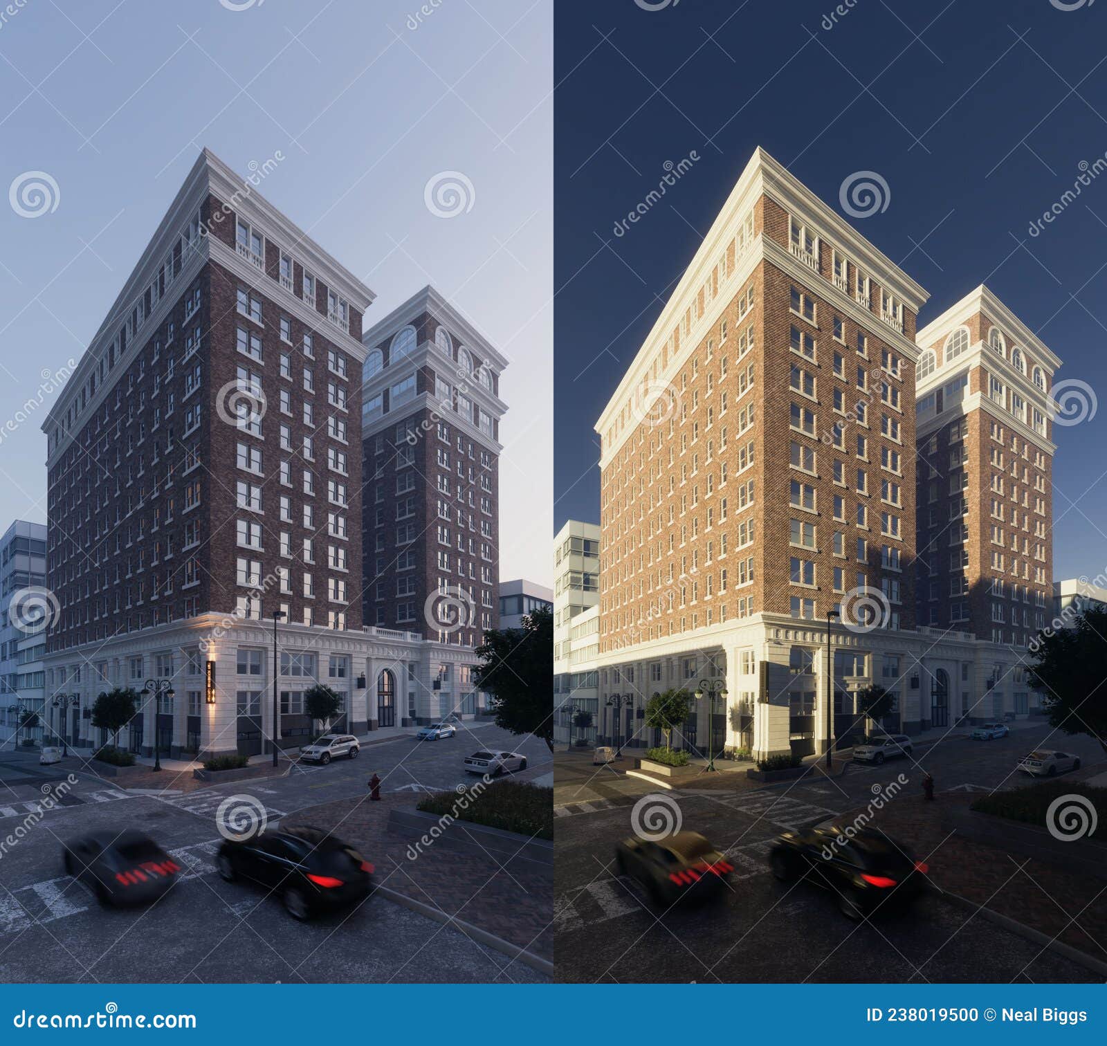 3d Rendering Multi Story Commercial Building Visualization Showing Two ...