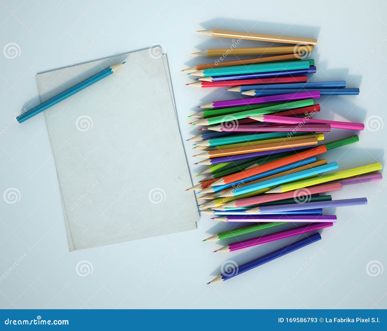 Blank Paper and Colors on a White Background Stock Illustration ...
