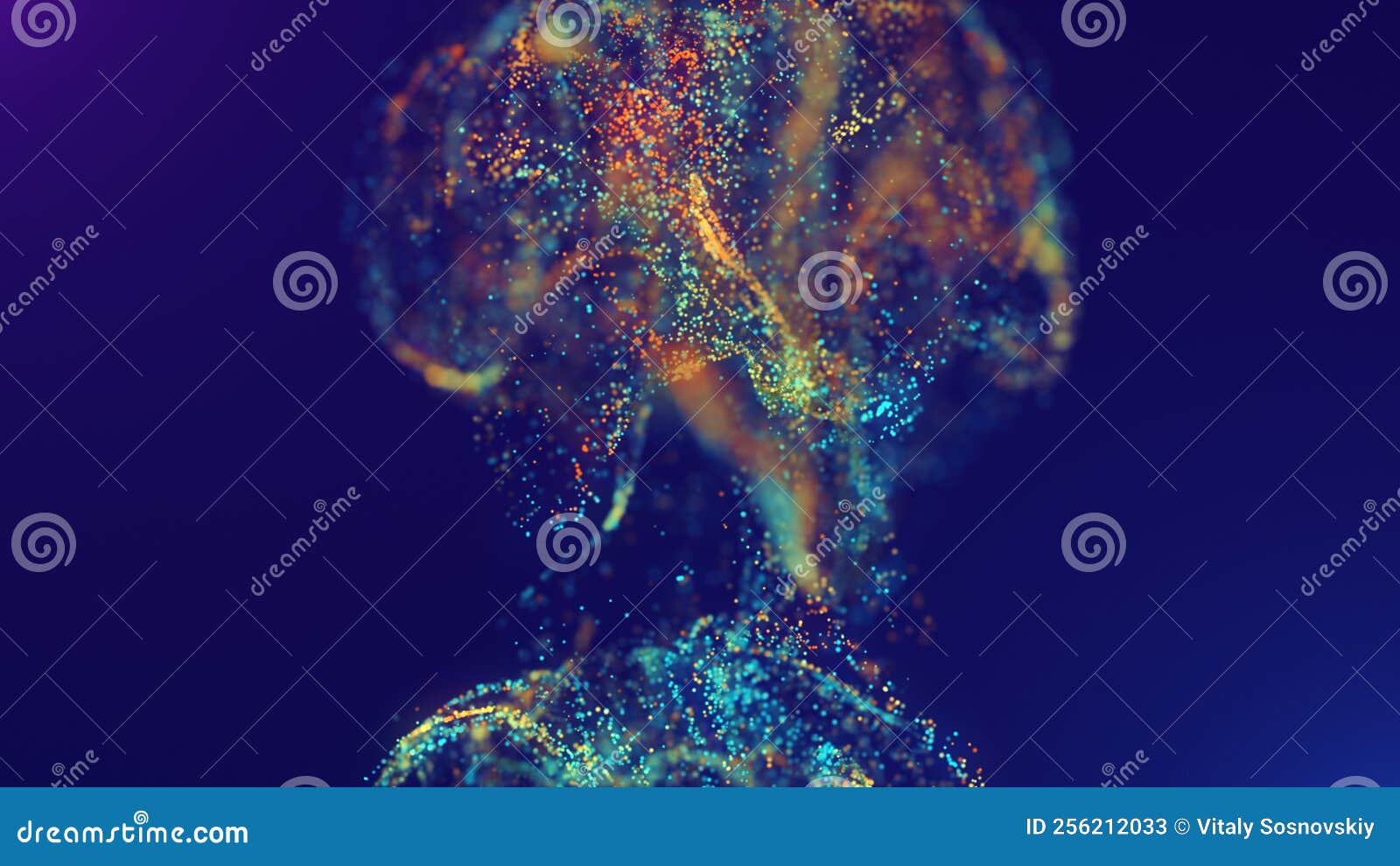 3D Rendering of a Multicolored, Vibrant, Abstract Cloud of Particles in ...