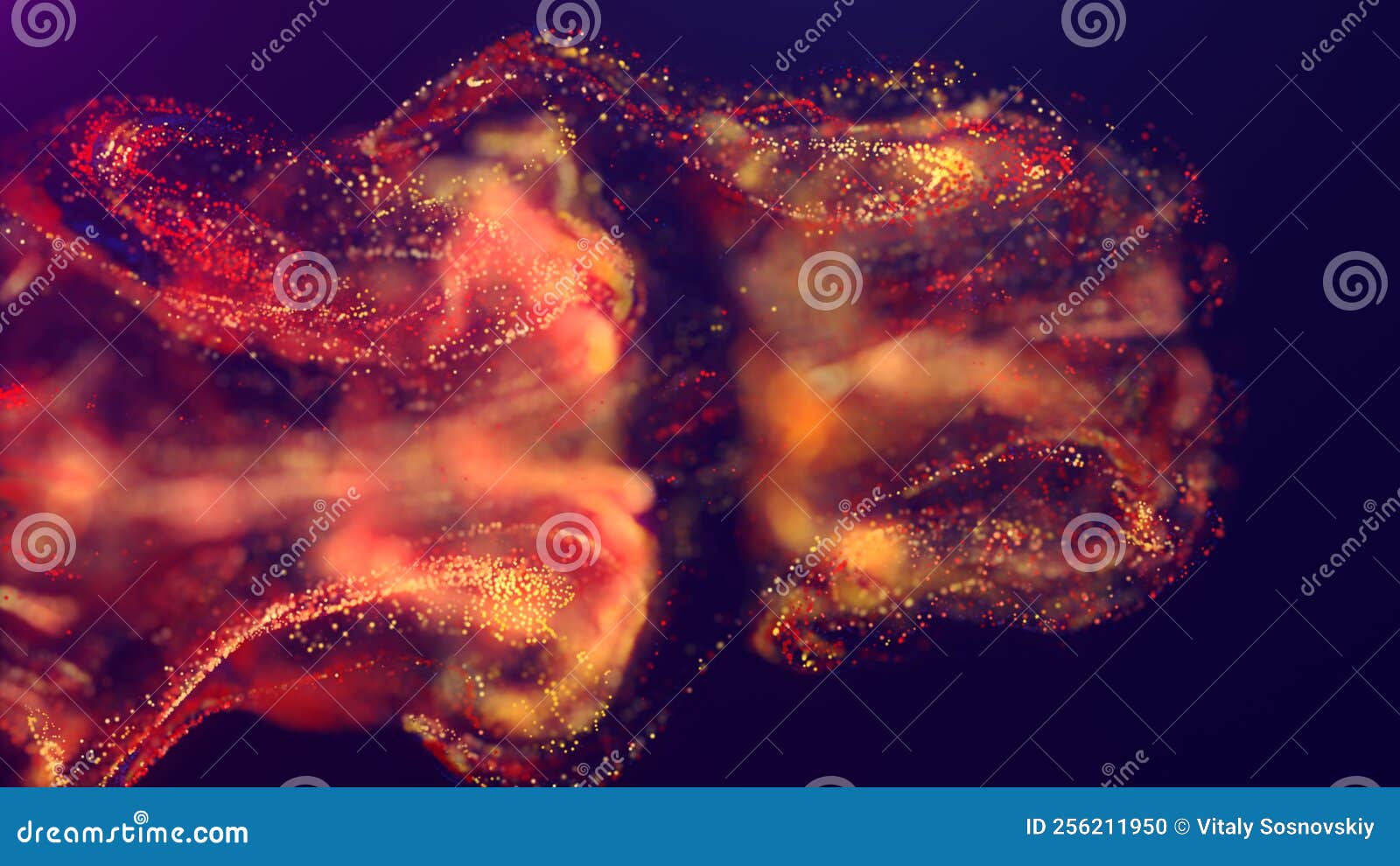 3D Rendering of a Multicolored, Vibrant, Abstract Cloud of Particles in ...