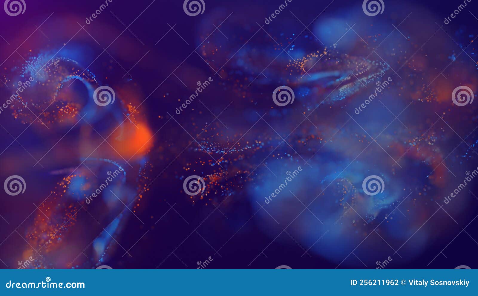 3D Rendering of a Multicolored, Vibrant, Abstract Cloud of Particles in ...