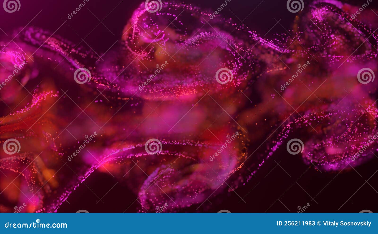 3D Rendering of a Multicolored, Vibrant, Abstract Cloud of Particles in ...