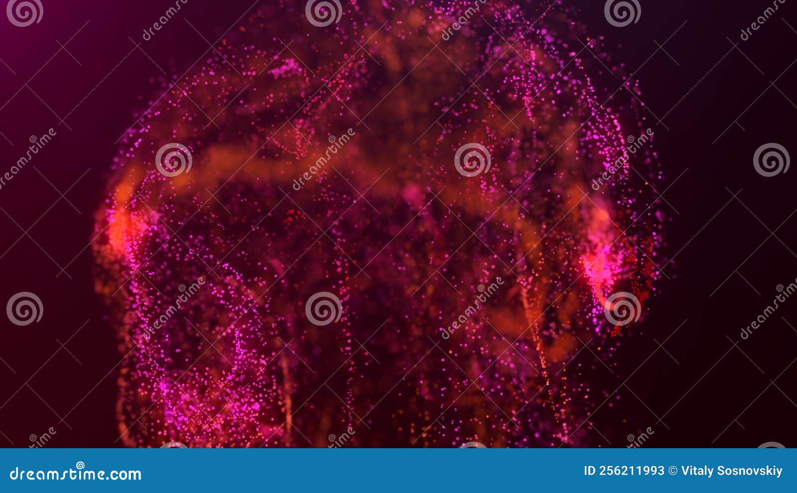 3D Rendering of a Multicolored, Vibrant, Abstract Cloud of Particles in ...