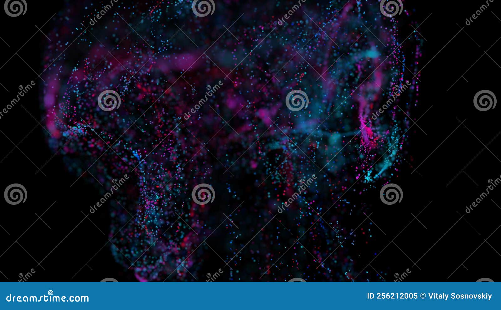 3D Rendering of a Multicolored, Vibrant, Abstract Cloud of Particles in ...
