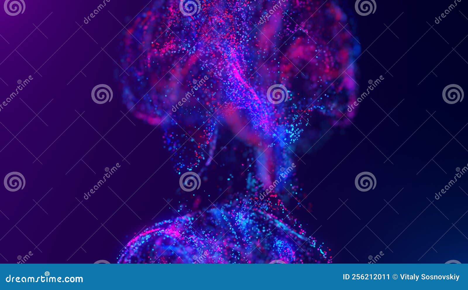 3D Rendering of a Multicolored, Vibrant, Abstract Cloud of Particles in ...