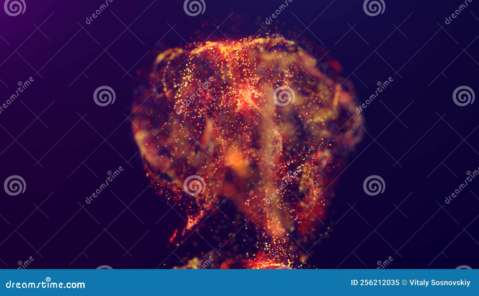 3D Rendering of a Multicolored, Vibrant, Abstract Cloud of Particles in Space Stock Illustration ...