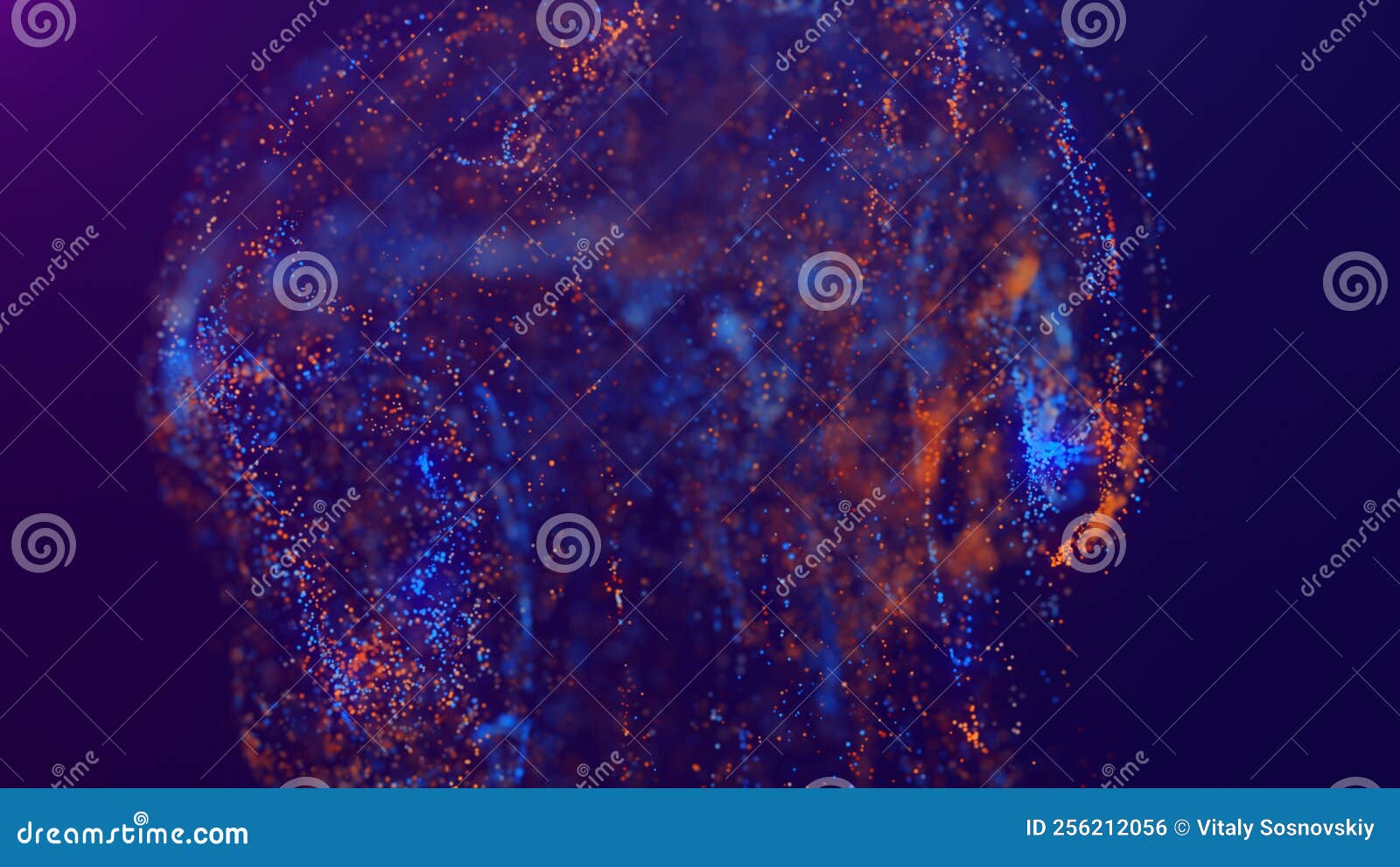 3D Rendering of a Multicolored, Vibrant, Abstract Cloud of Particles in ...