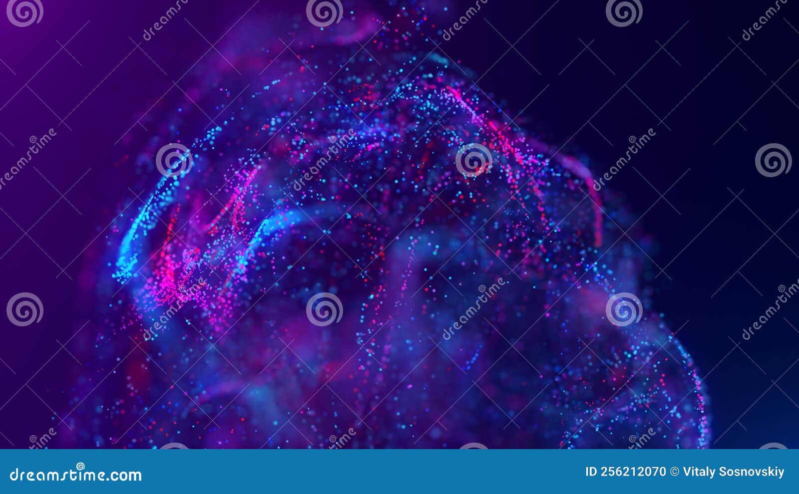 3D Rendering of a Multicolored, Vibrant, Abstract Cloud of Particles in ...
