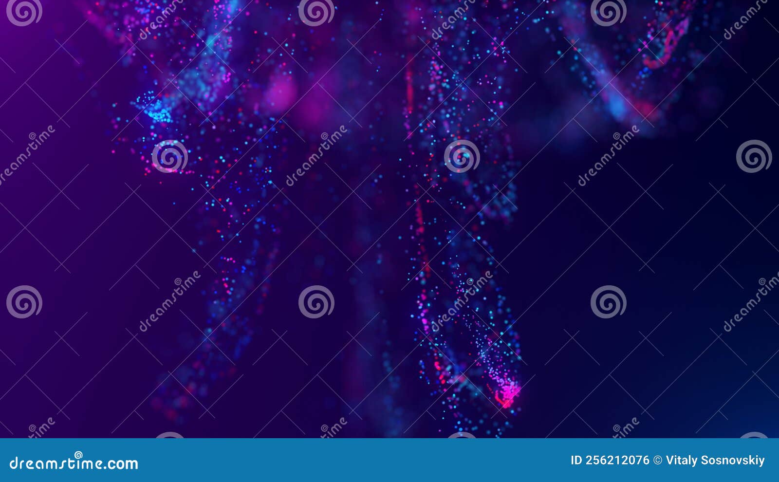 3D Rendering of a Multicolored, Vibrant, Abstract Cloud of Particles in ...