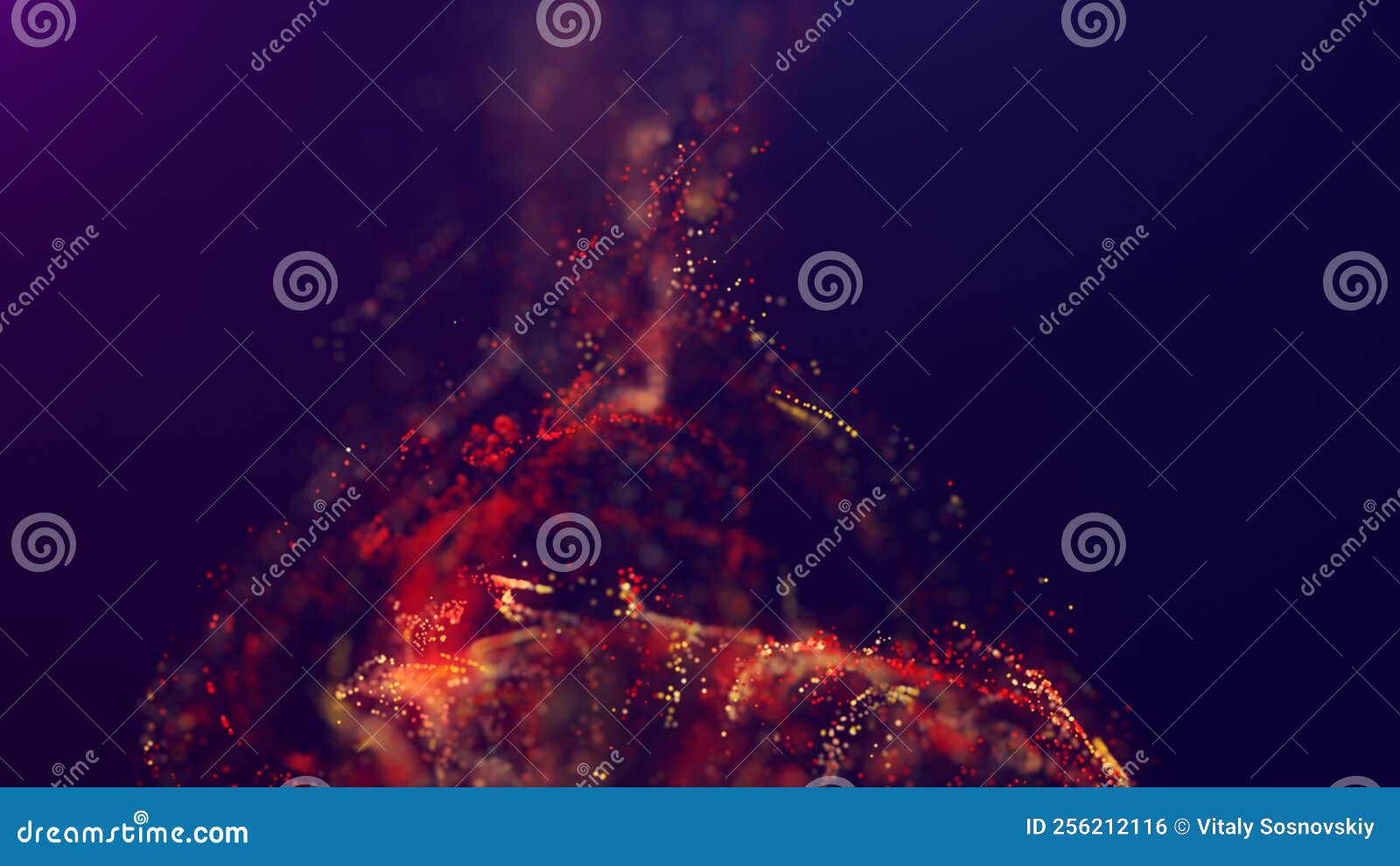 3D Rendering of a Multicolored, Vibrant, Abstract Cloud of Particles in ...