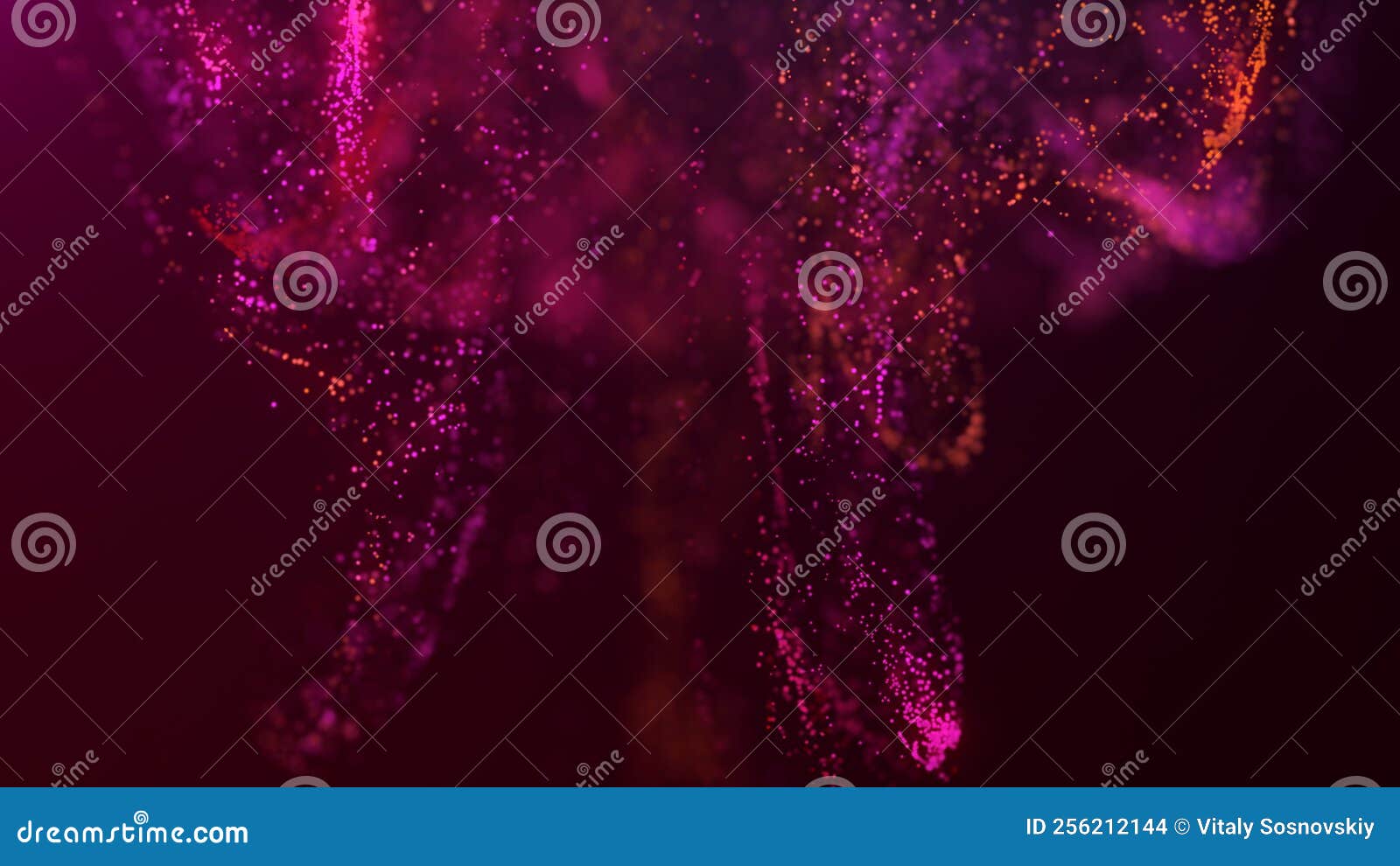 3D Rendering of a Multicolored, Vibrant, Abstract Cloud of Particles in ...