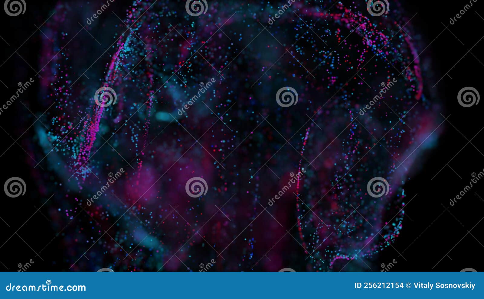 3D Rendering of a Multicolored, Vibrant, Abstract Cloud of Particles in ...