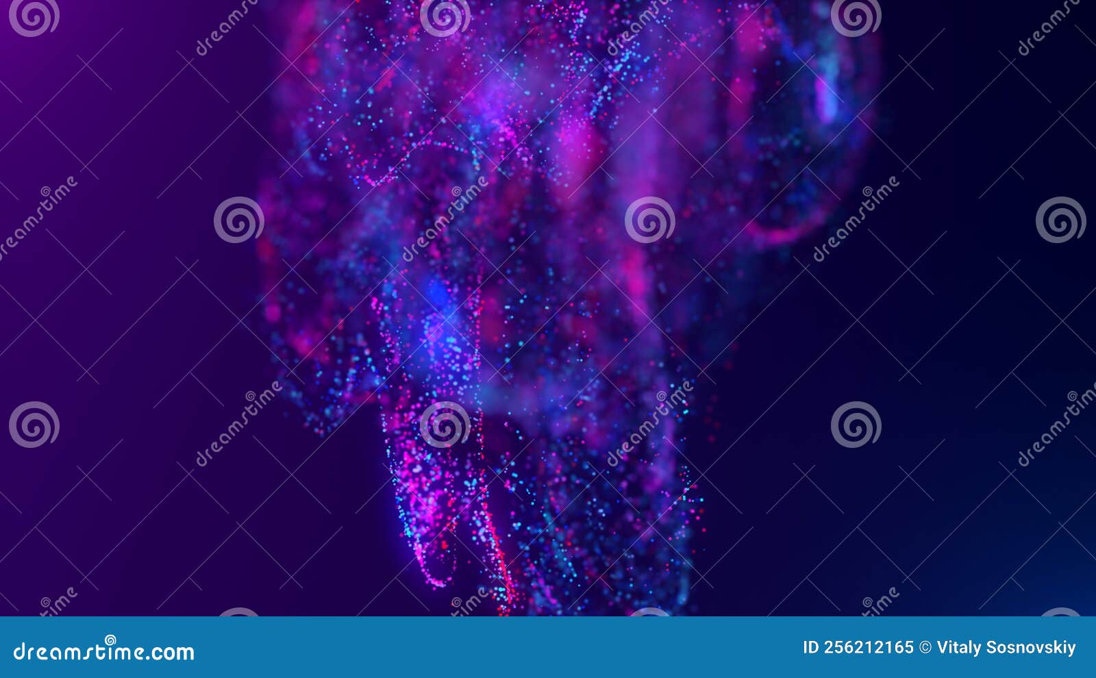 3D Rendering of a Multicolored, Vibrant, Abstract Cloud of Particles in ...