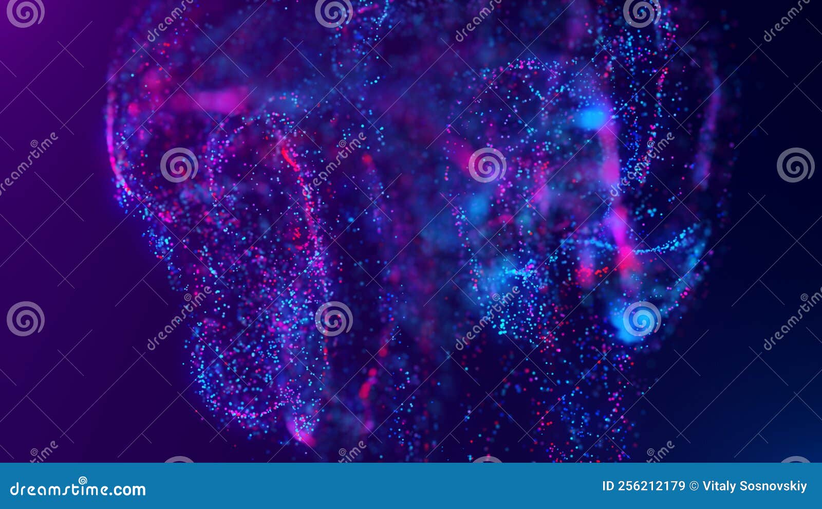 3D Rendering of a Multicolored, Vibrant, Abstract Cloud of Particles in ...