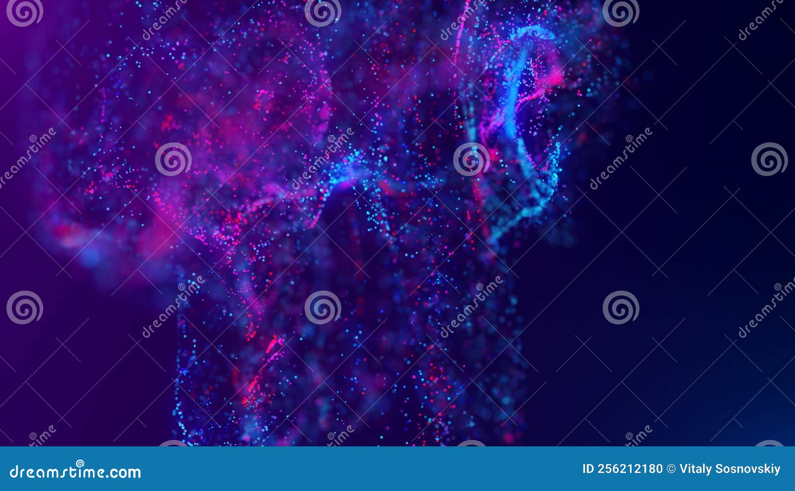 3D Rendering of a Multicolored, Vibrant, Abstract Cloud of Particles in ...