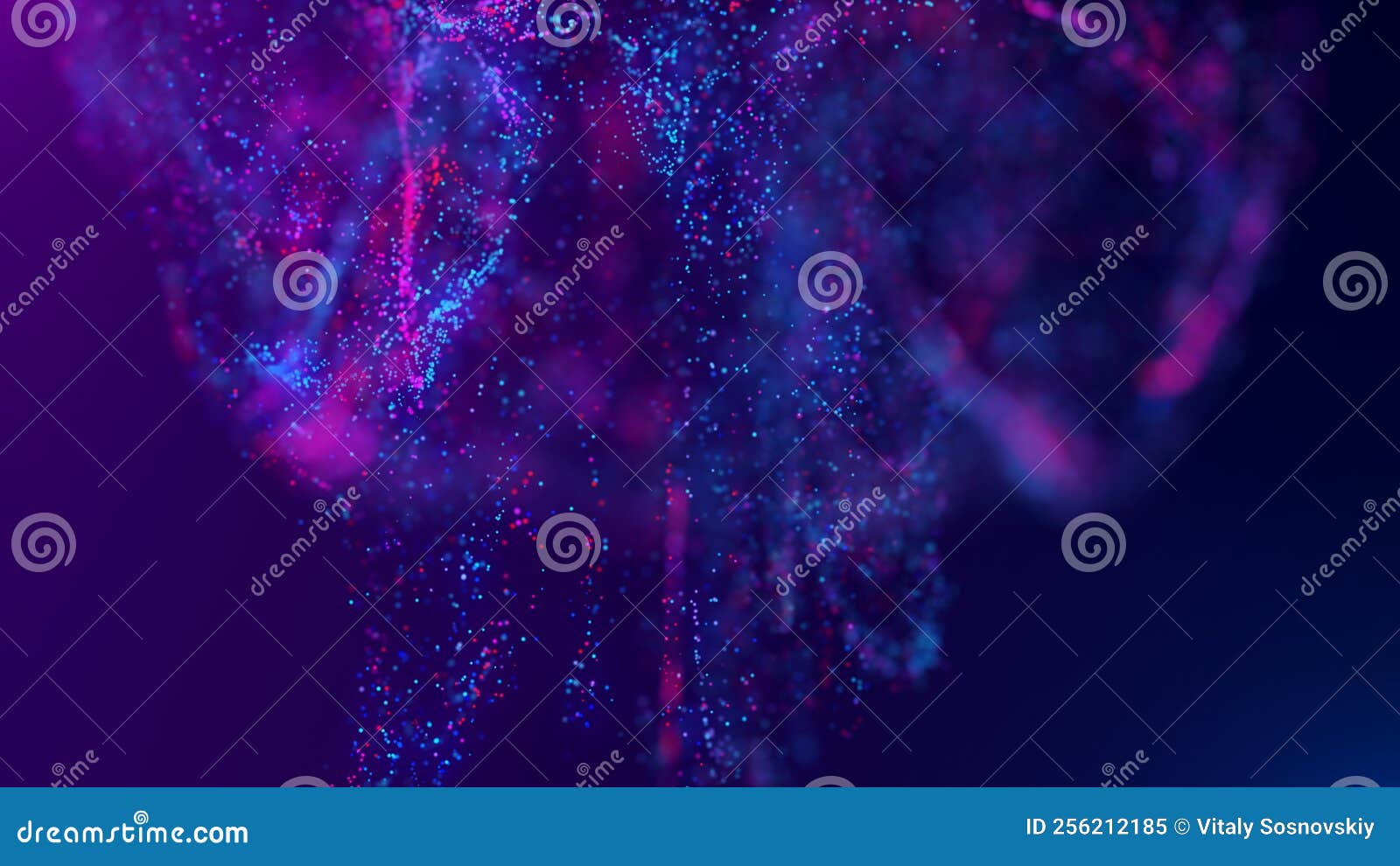 3D Rendering of a Multicolored, Vibrant, Abstract Cloud of Particles in ...