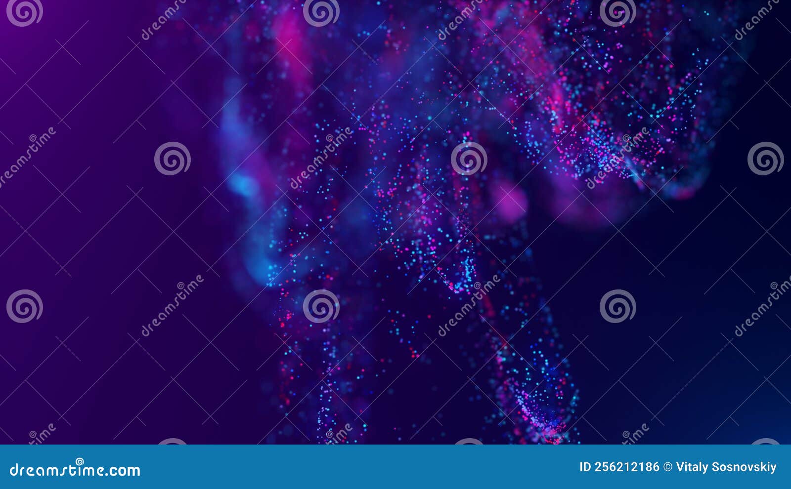 3D Rendering of a Multicolored, Vibrant, Abstract Cloud of Particles in ...