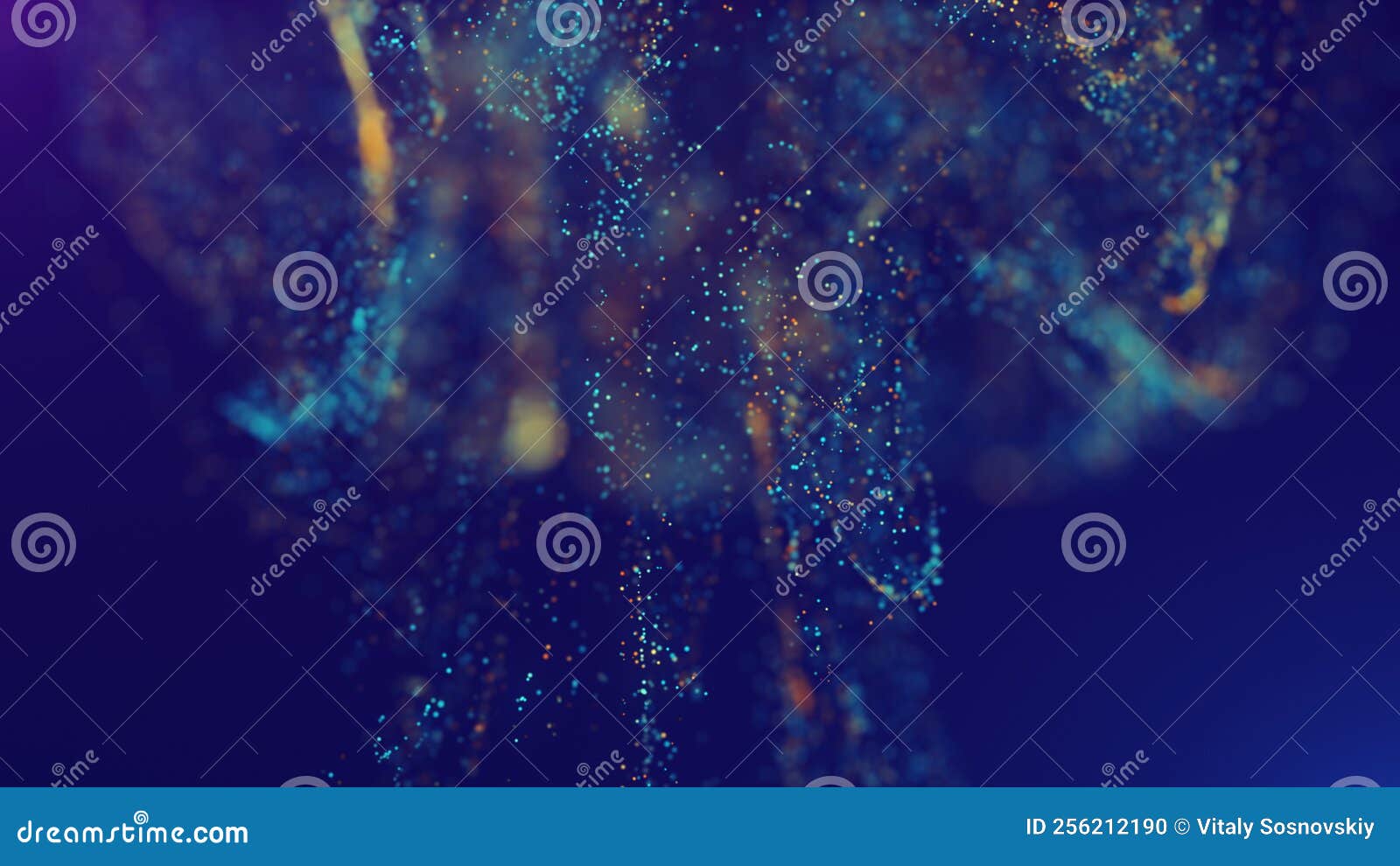 3D Rendering of a Multicolored, Vibrant, Abstract Cloud of Particles in ...