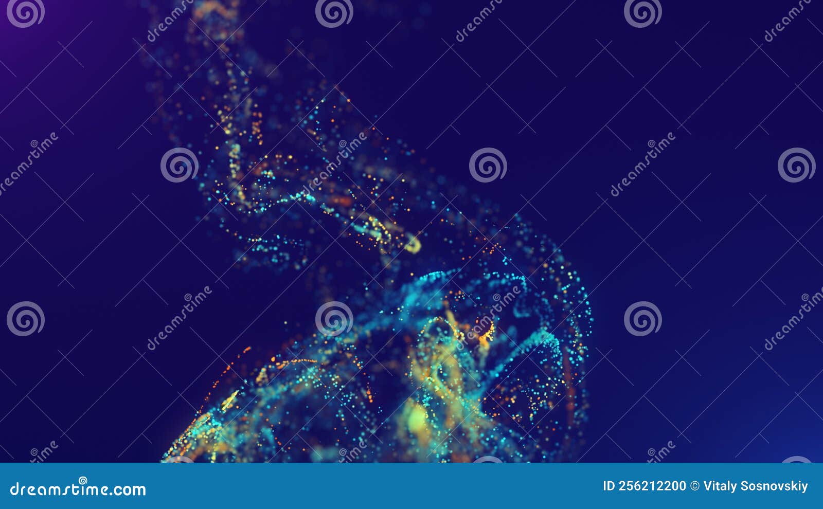 3D Rendering of a Multicolored, Vibrant, Abstract Cloud of Particles in ...