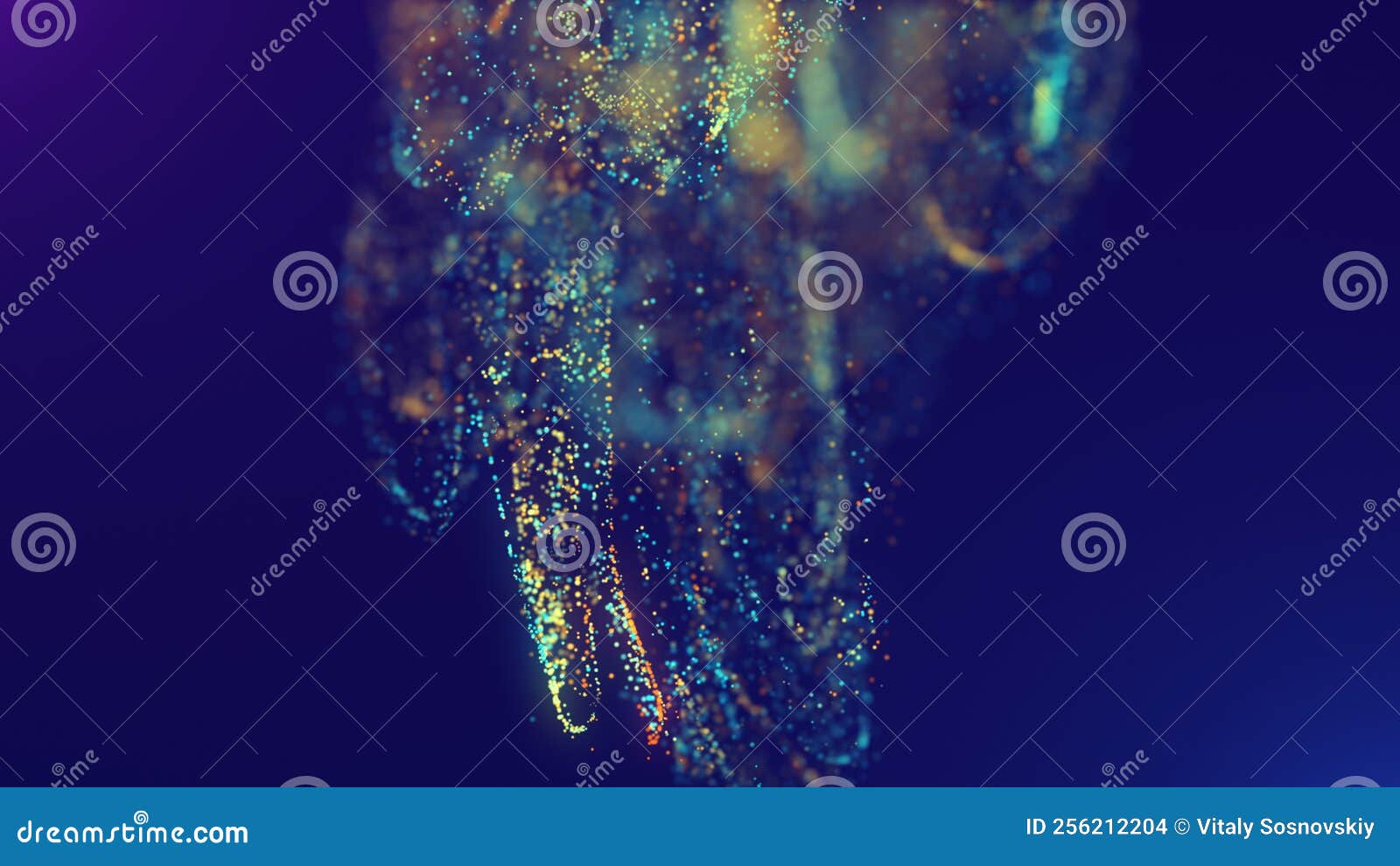 3D Rendering of a Multicolored, Vibrant, Abstract Cloud of Particles in ...