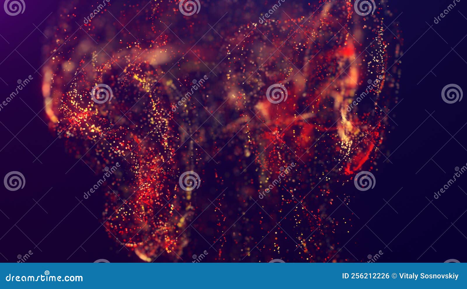 3D Rendering of a Multicolored, Vibrant, Abstract Cloud of Particles in ...