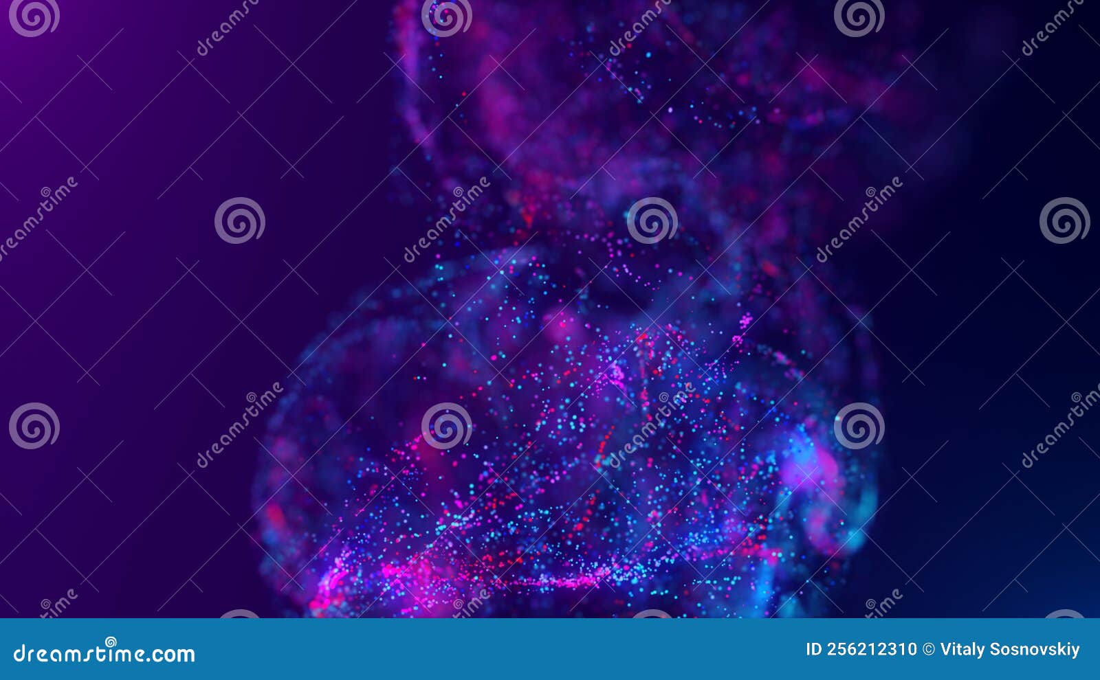 3D Rendering of a Multicolored, Vibrant, Abstract Cloud of Particles in ...