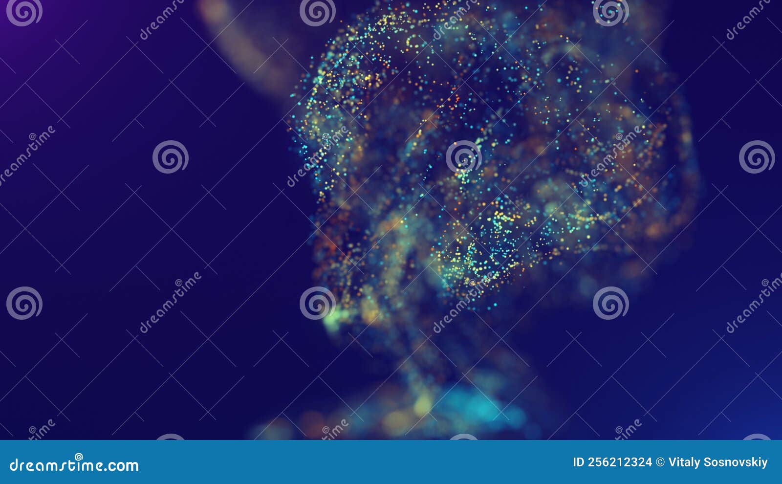 3D Rendering of a Multicolored, Vibrant, Abstract Cloud of Particles in ...