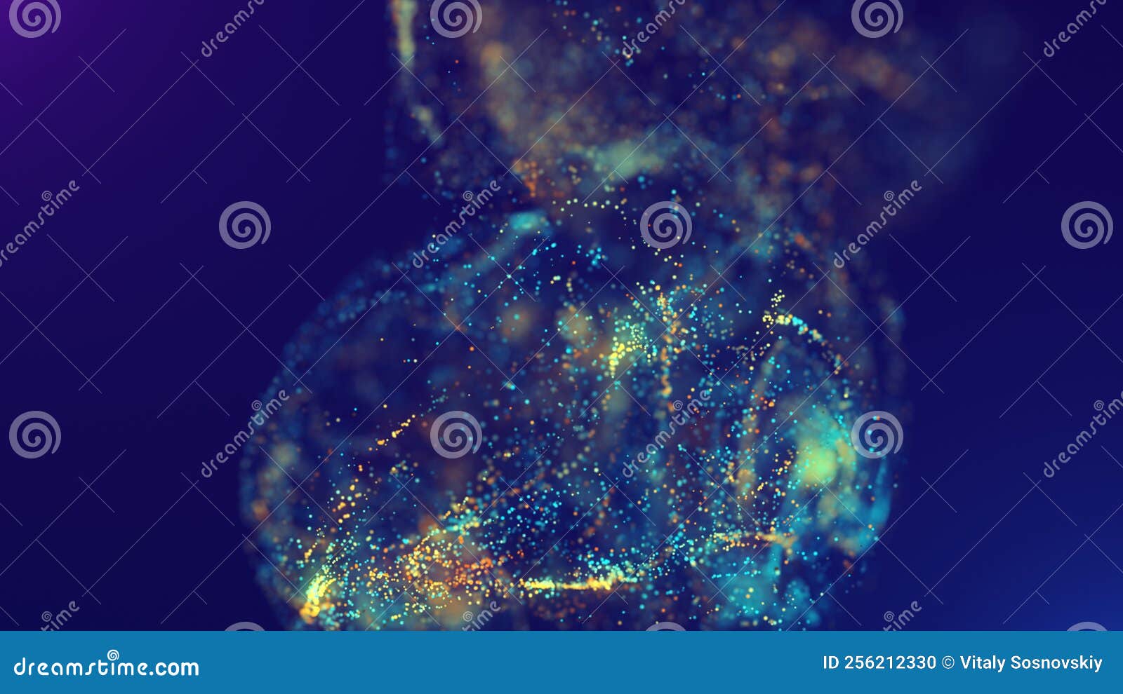 3D Rendering of a Multicolored, Vibrant, Abstract Cloud of Particles in ...