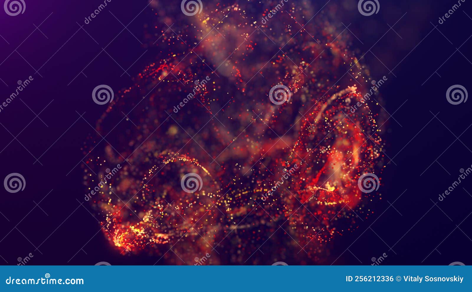 3D Rendering of a Multicolored, Vibrant, Abstract Cloud of Particles in ...