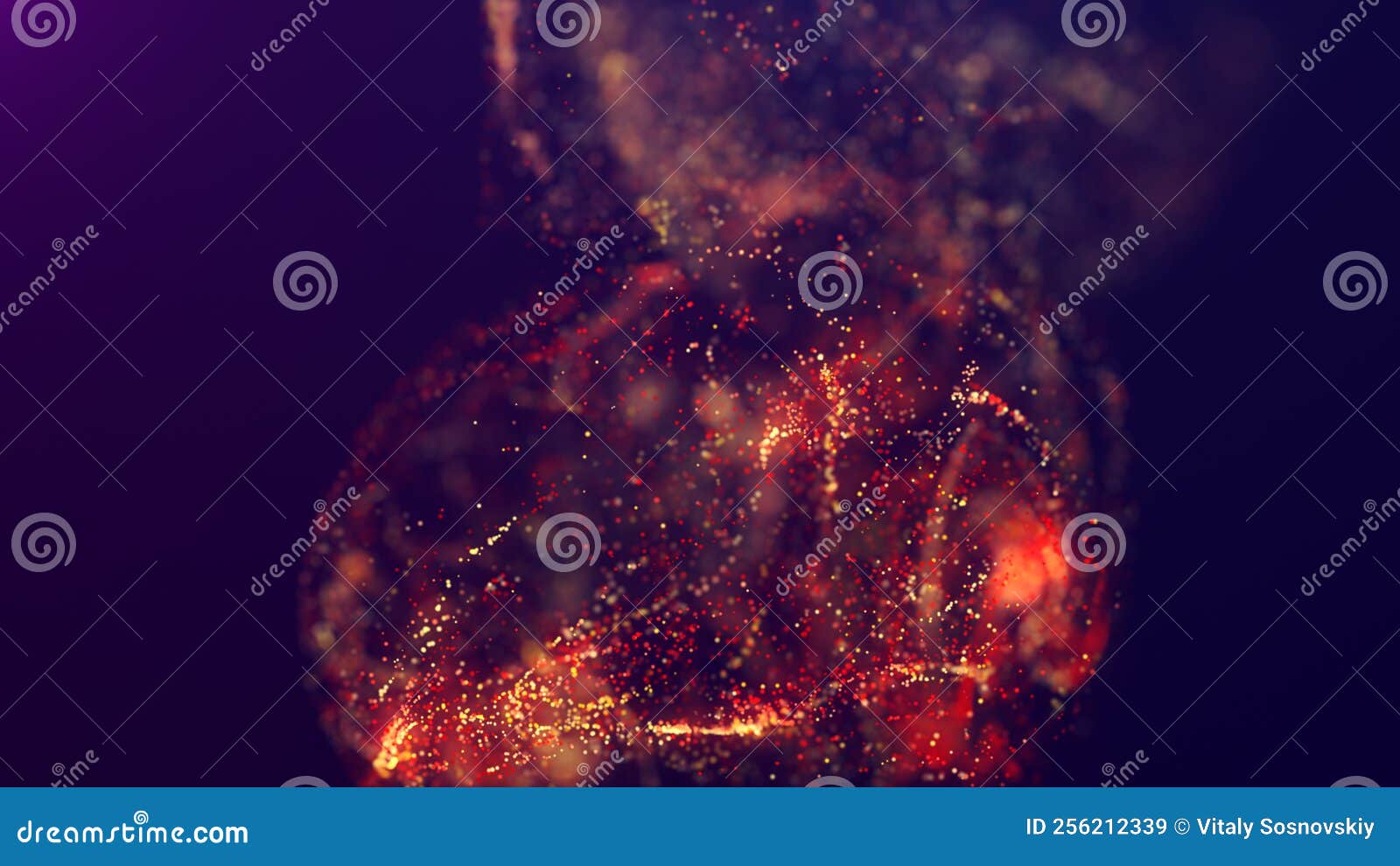 3D Rendering of a Multicolored, Vibrant, Abstract Cloud of Particles in ...