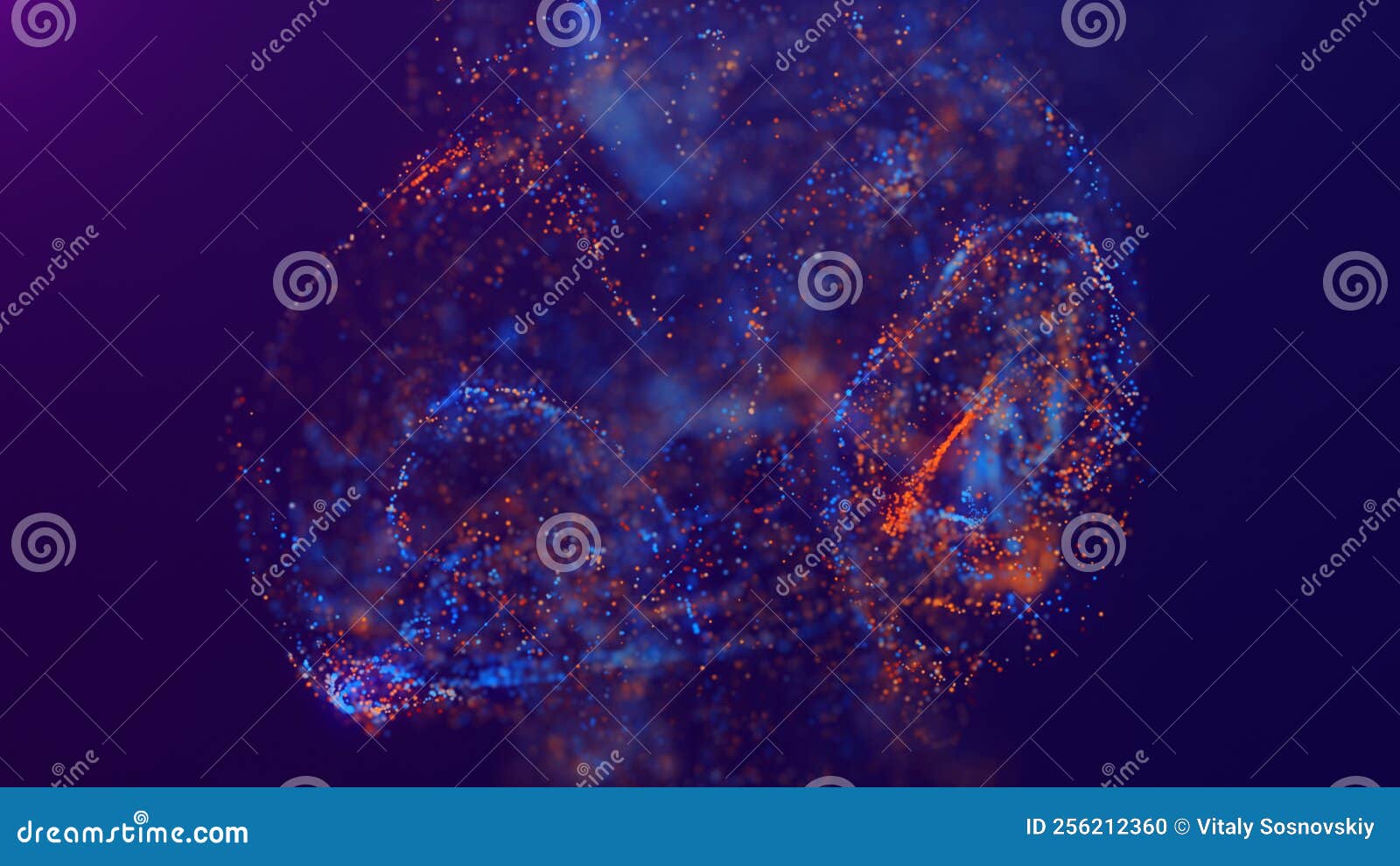 3D Rendering of a Multicolored, Vibrant, Abstract Cloud of Particles in ...