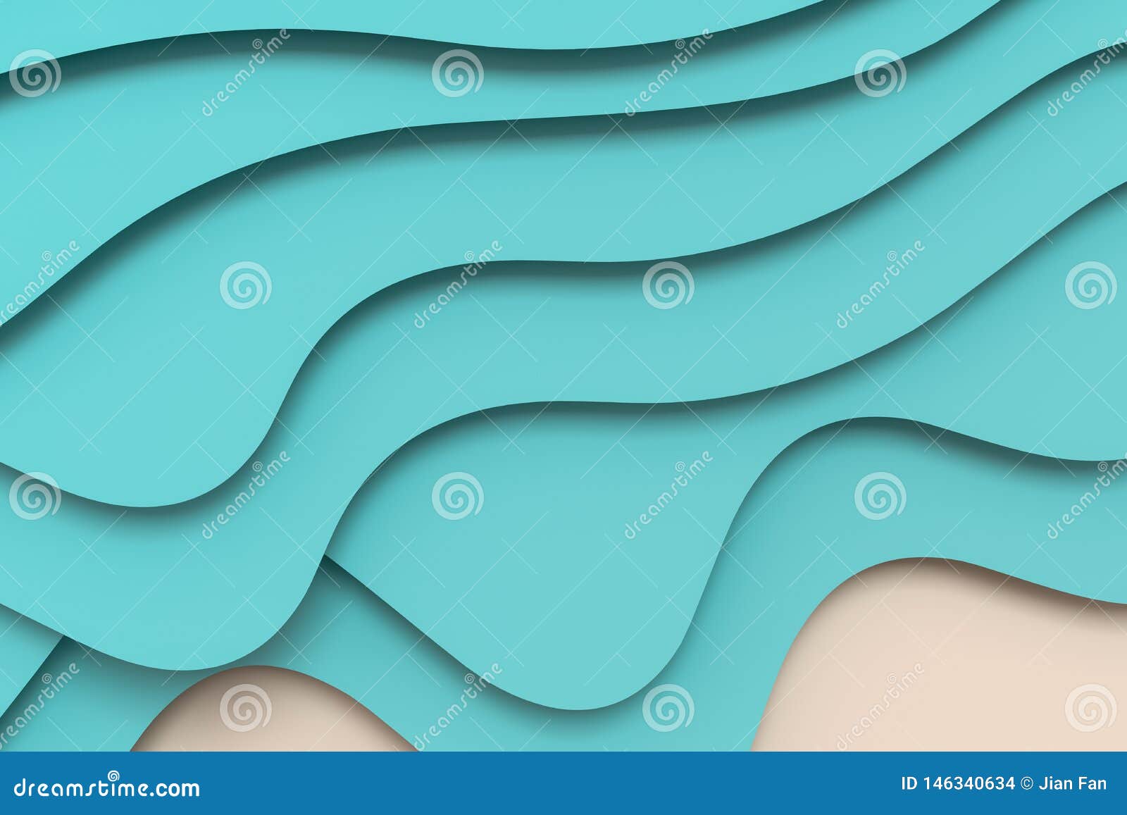 3d Rendering, Multilayer Paper Cut Illustration Background Stock ...
