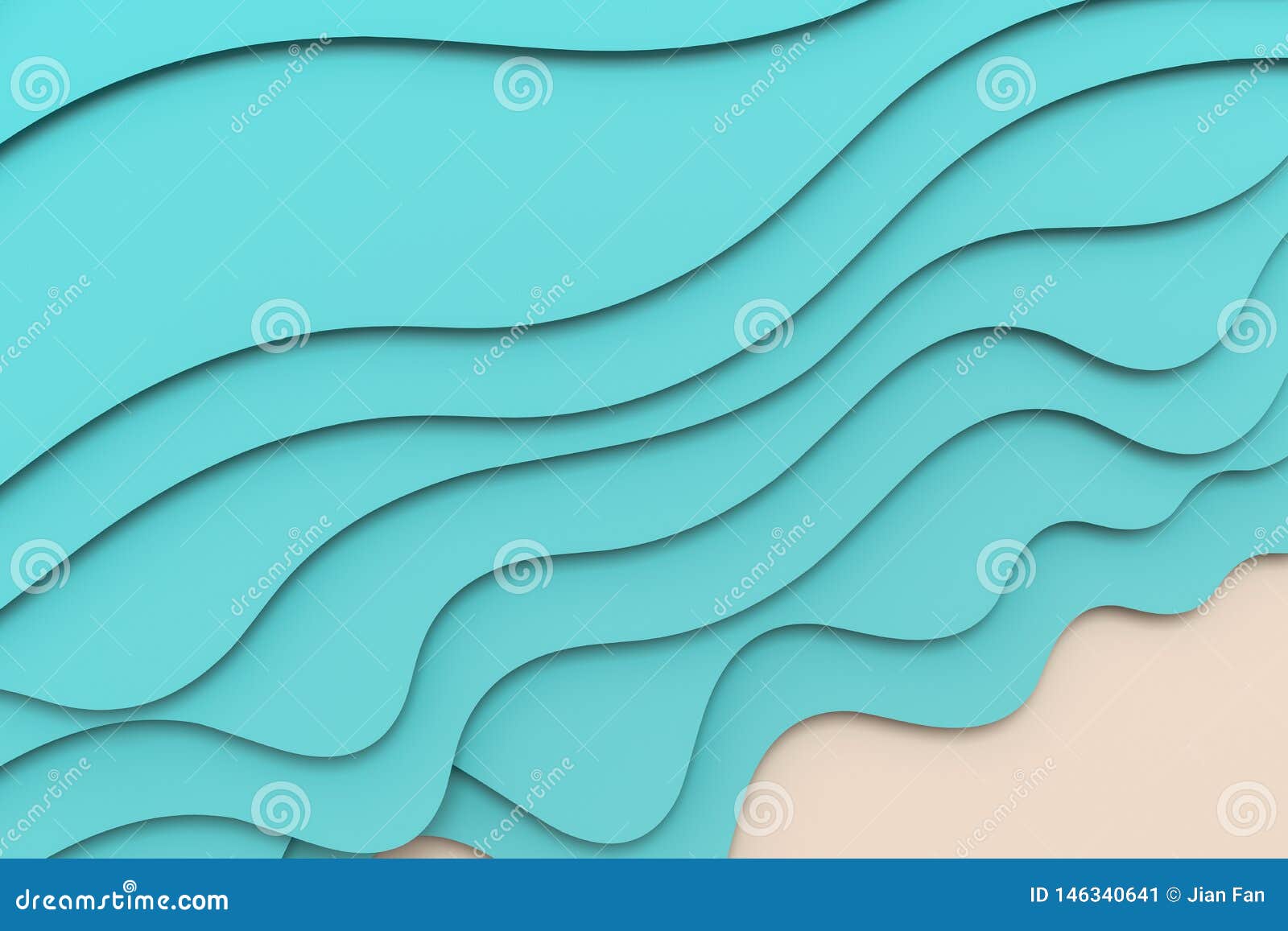 3d Rendering, Multilayer Paper Cut Illustration Background Stock ...