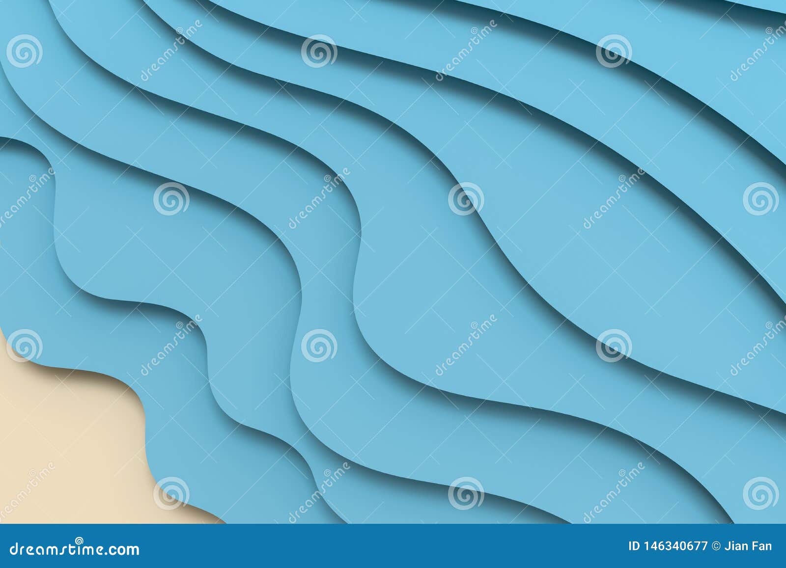 3d Rendering, Multilayer Paper Cut Illustration Background Stock ...