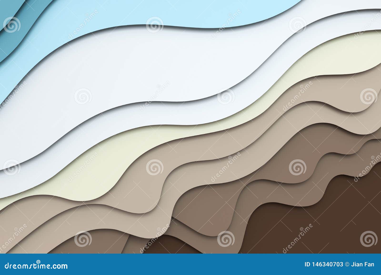 3d Rendering, Multilayer Paper Cut Illustration Background Stock ...