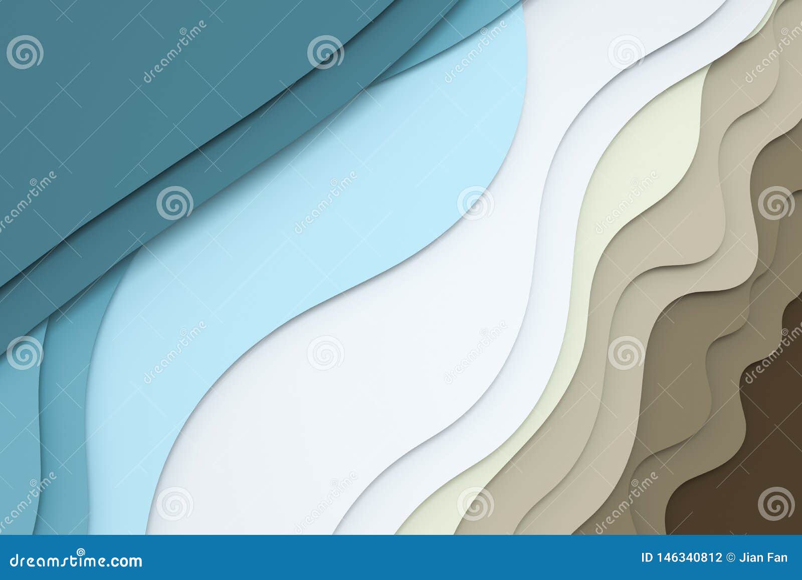 3d Rendering, Multilayer Paper Cut Illustration Background Stock ...