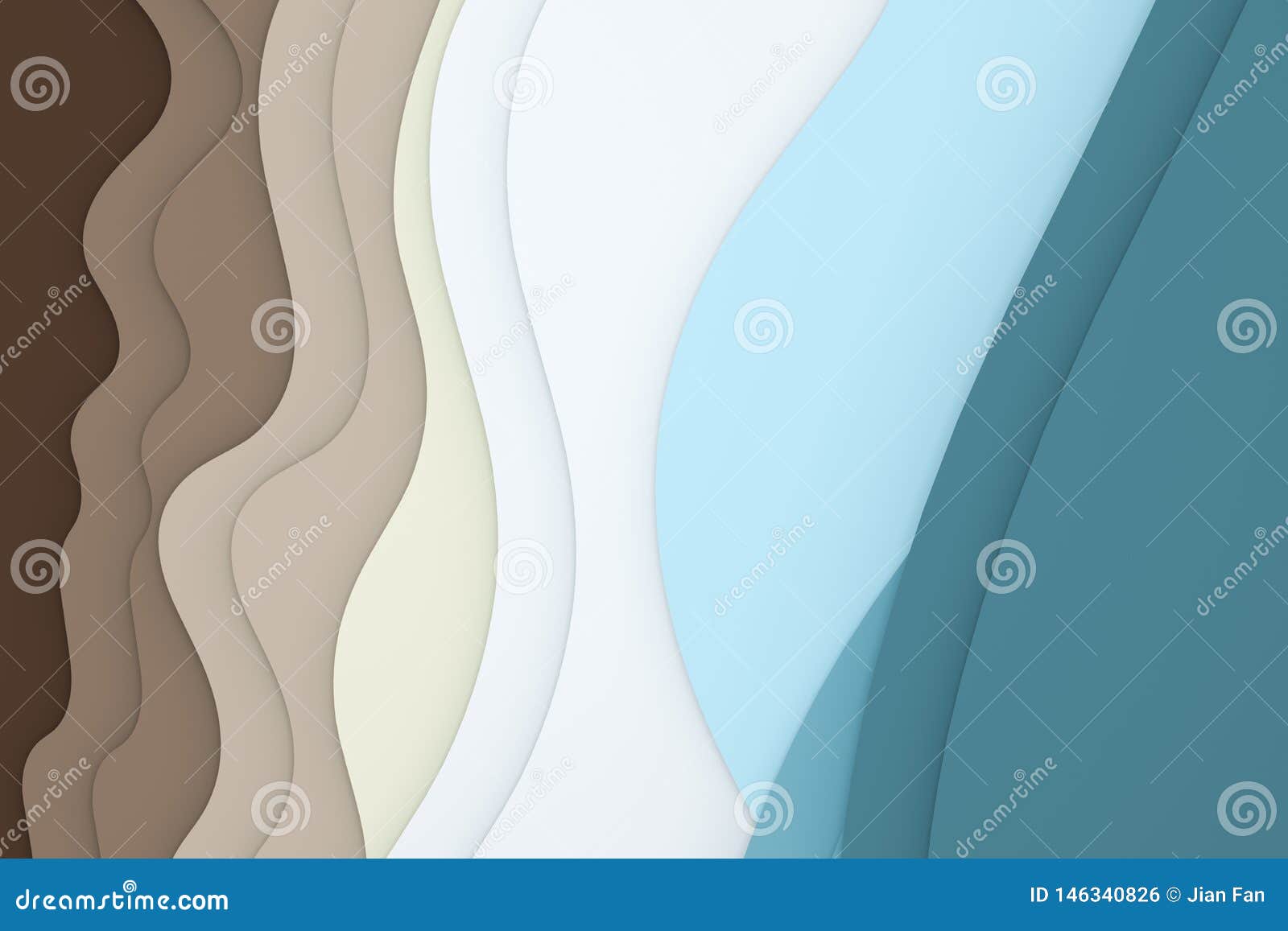 3d Rendering, Multilayer Paper Cut Illustration Background Stock ...