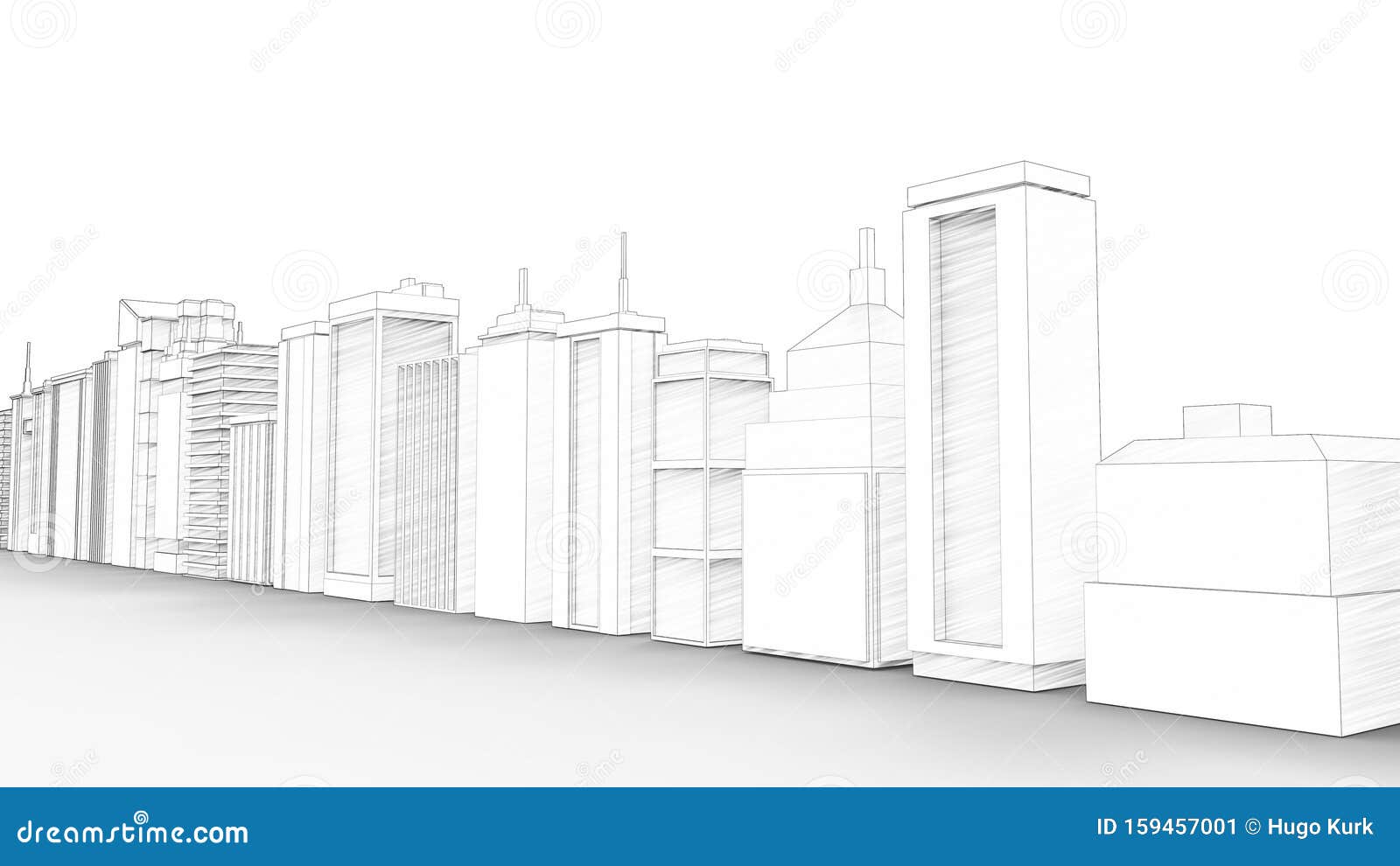 3d Rendering of Multiple Buildings Isolated in White Studio Background ...