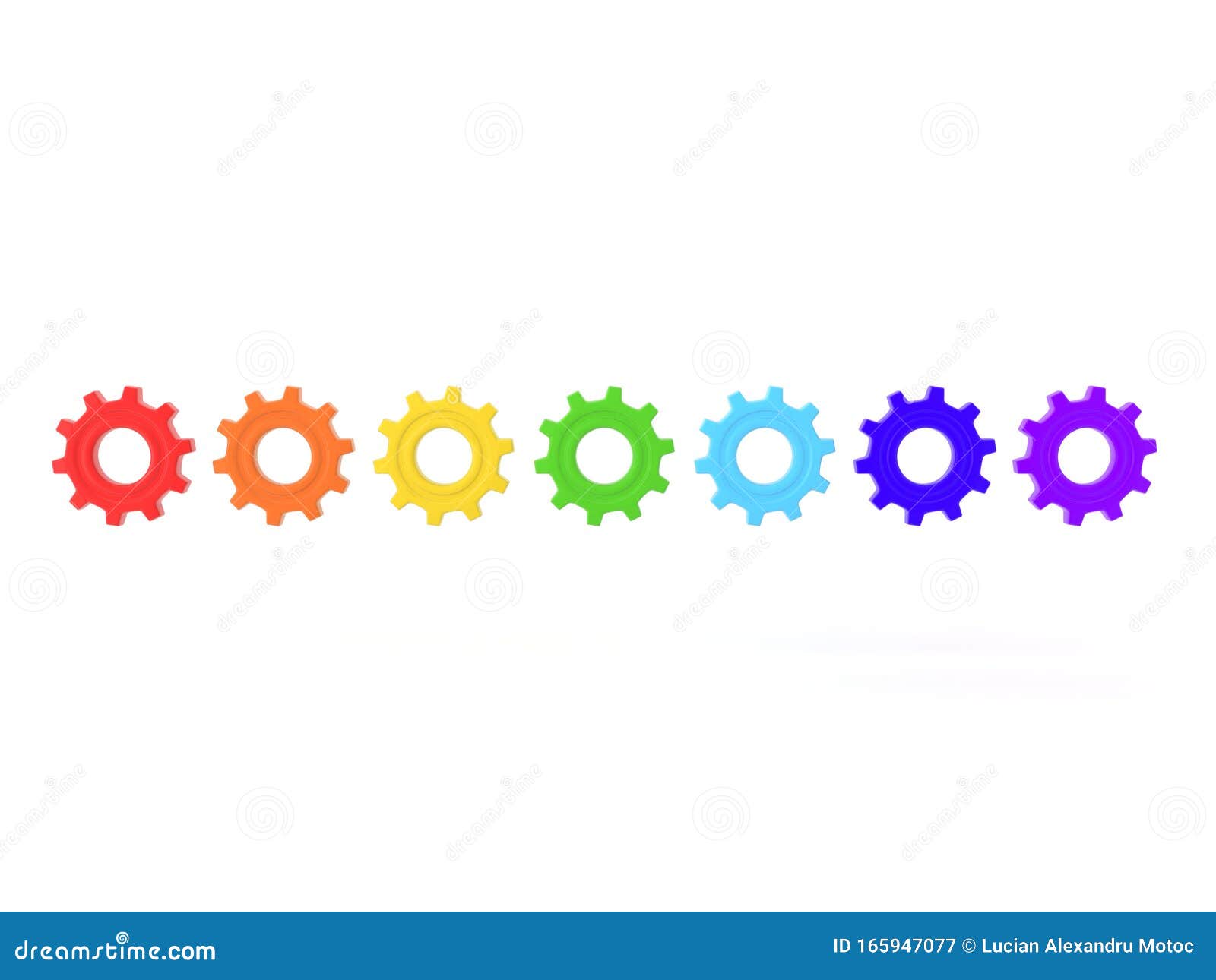 3D Rendering of Multiple Colored Gears Stock Illustration ...