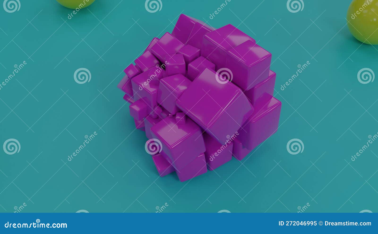 3d Rendering of Multiple Cubes of Different Sizes and the Same Color ...