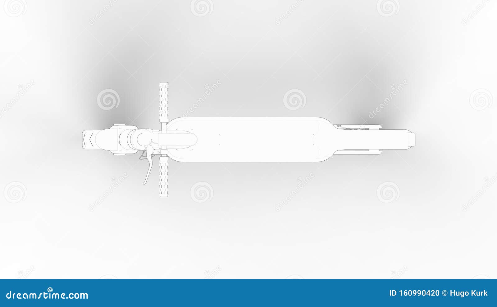 3d Rendering Multiple Technical Drawing Views of an Electric Scooter ...