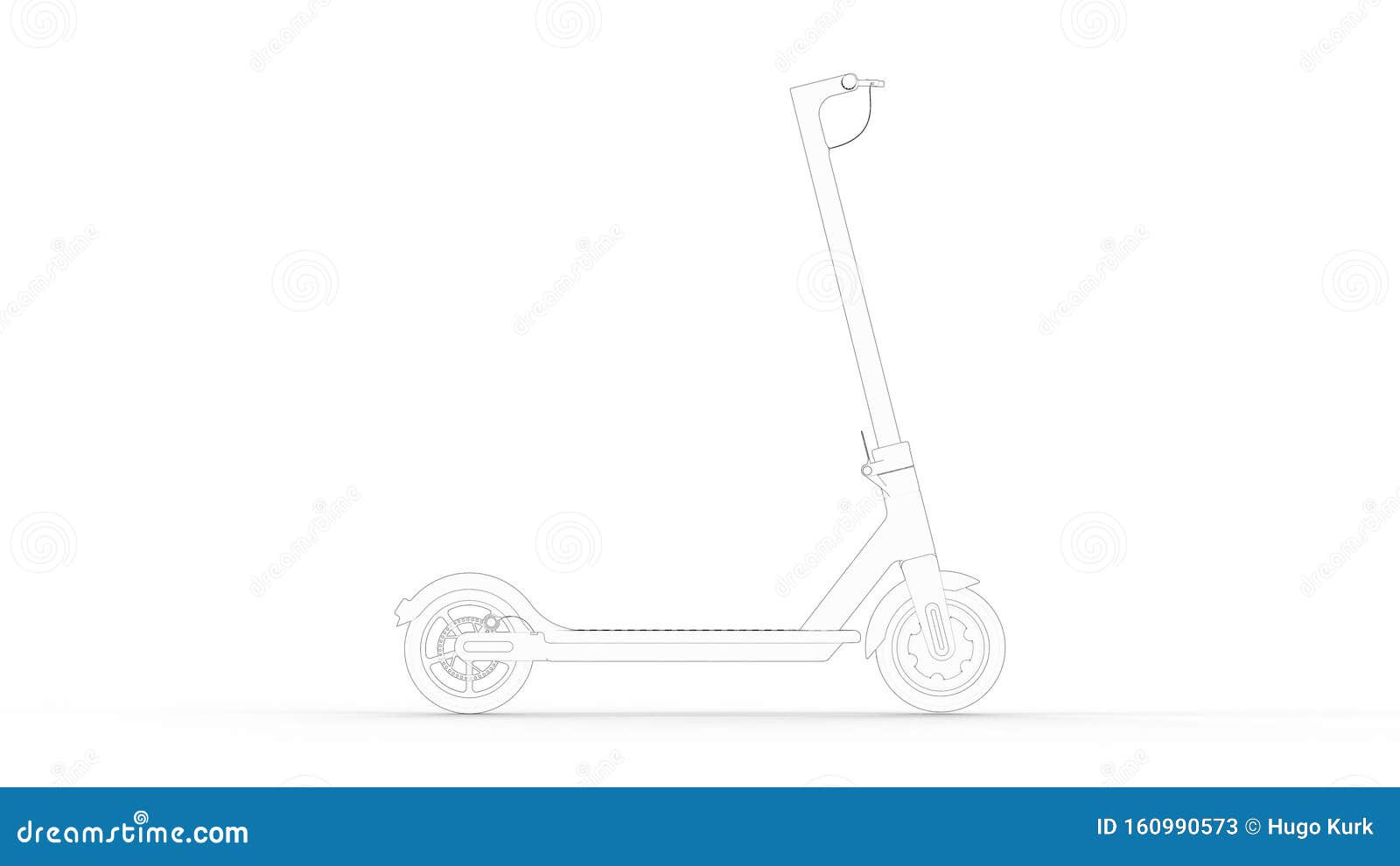 3d Rendering Multiple Technical Drawing Views of an Electric Scooter ...