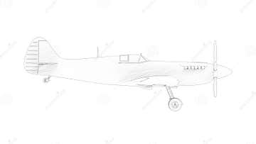 3d Rendering Multiple Technical Drawing Views of a Spitfire Stock ...