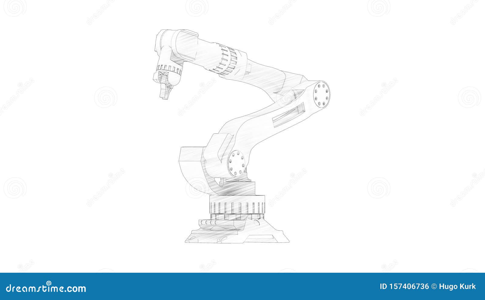 3D Rendering Of A Robot Arm Isolated In White Studio Background Stock ...