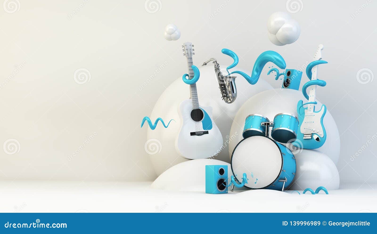 3d Rendering Music Illustration Stock Illustration - Illustration of ...