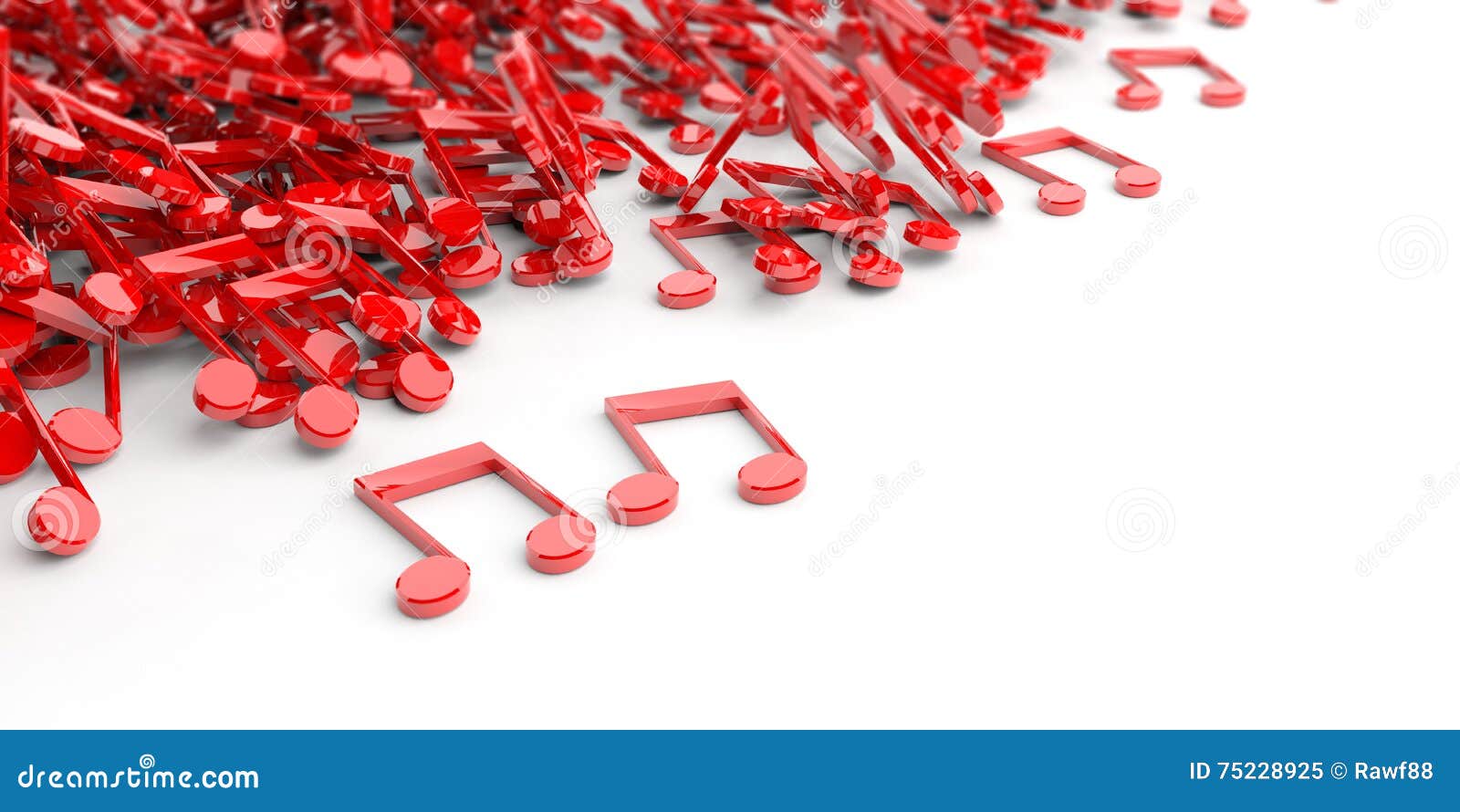 3d Rendering Music Notes on White Background Stock Illustration ...