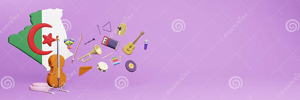 3d Rendering of Musical Instrument Usage and Interest in Algeria Stock ...