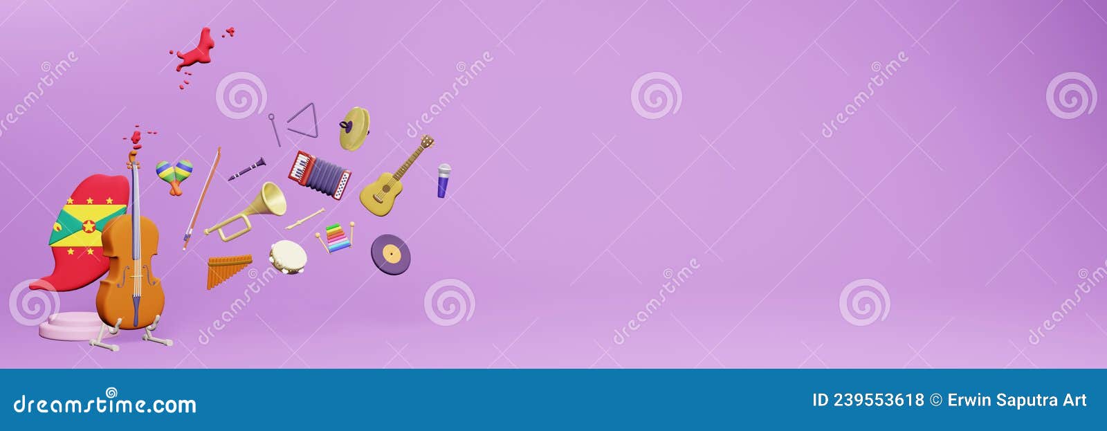 3d Rendering of Musical Instrument Usage and Interest in Grenada Stock ...